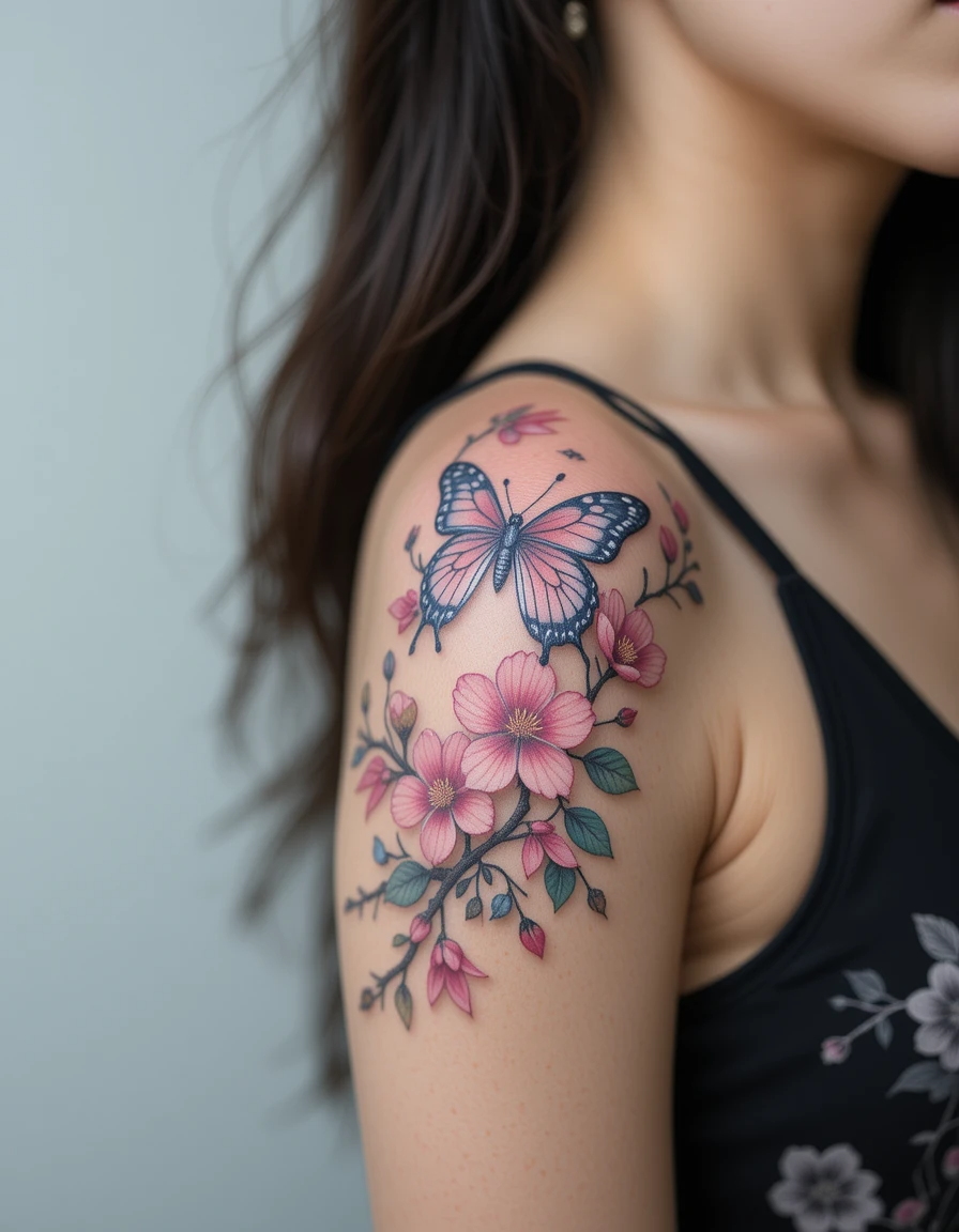 Botanical Butterfly Tattoos: The Sacred Art of Floral Transformation - litetattoo.com